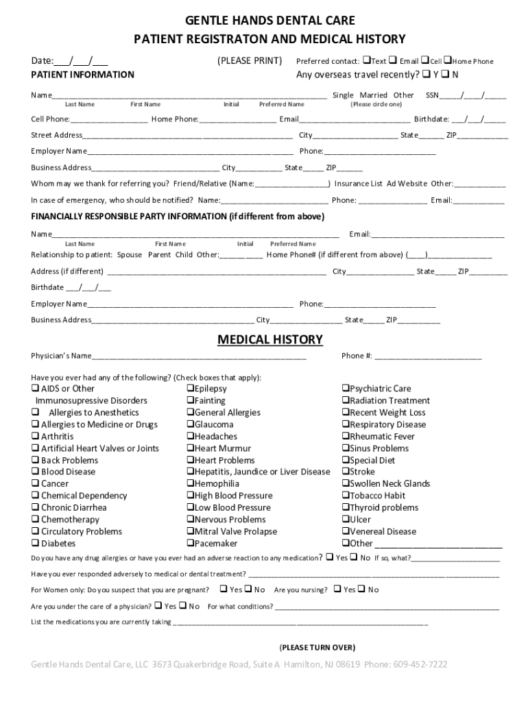 Fillable Online Patient Registration Form 16 - Aesthetic Dental Spa Fax ...