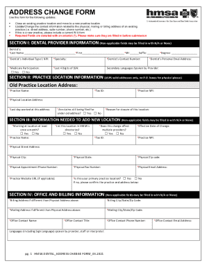 Fillable Online HMSA Dental Address Change Form Fillable Fax Email ...