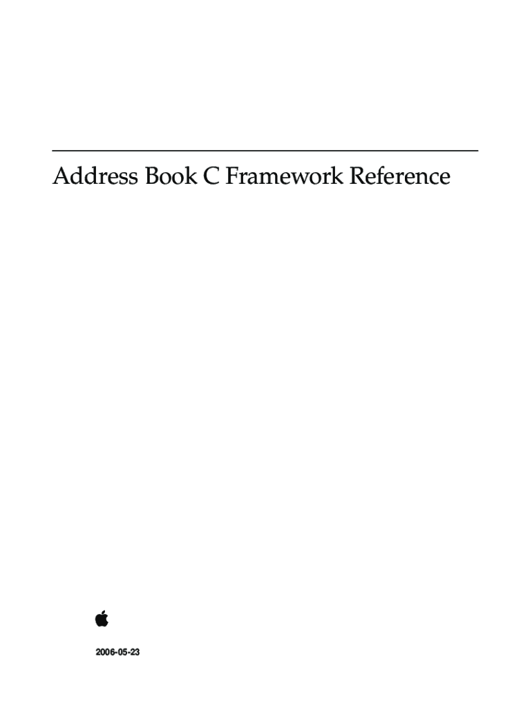 Fillable Online Address Book C Framework Reference Fax Email Print ...