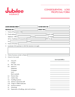 Fillable Online CONSEQUENTIAL LOSS Fax Email Print - pdfFiller