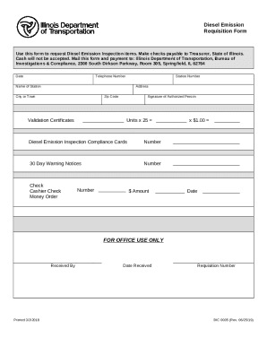 Diesel Emission Requisition Doc Template | pdfFiller