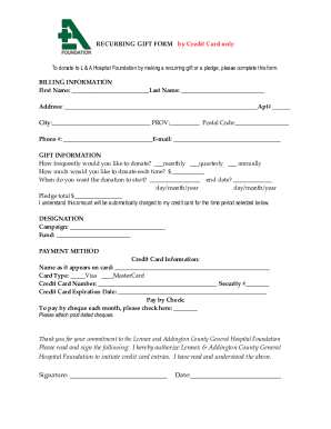 Fillable Online RECURRING-GIFT-FORM Fax Email Print - pdfFiller