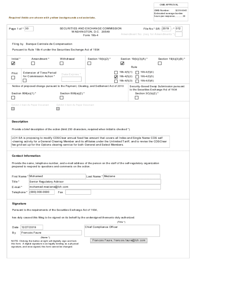 Fillable Online OMB APPROVAL OMB Number: 3235-0045 Estimated average burden hours per response ...