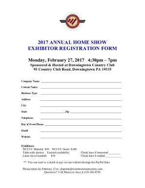 Fillable Online Home Show Registration Form Fax Email Print - pdfFiller