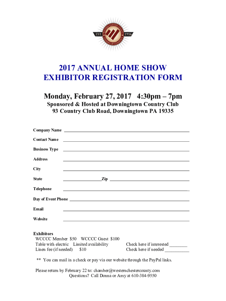 Fillable Online Home Show Registration Form Fax Email Print - pdfFiller