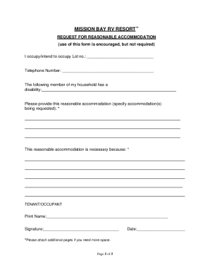 Fillable Online Reasonable Accomodation Request Form 21 Fax Email Print ...