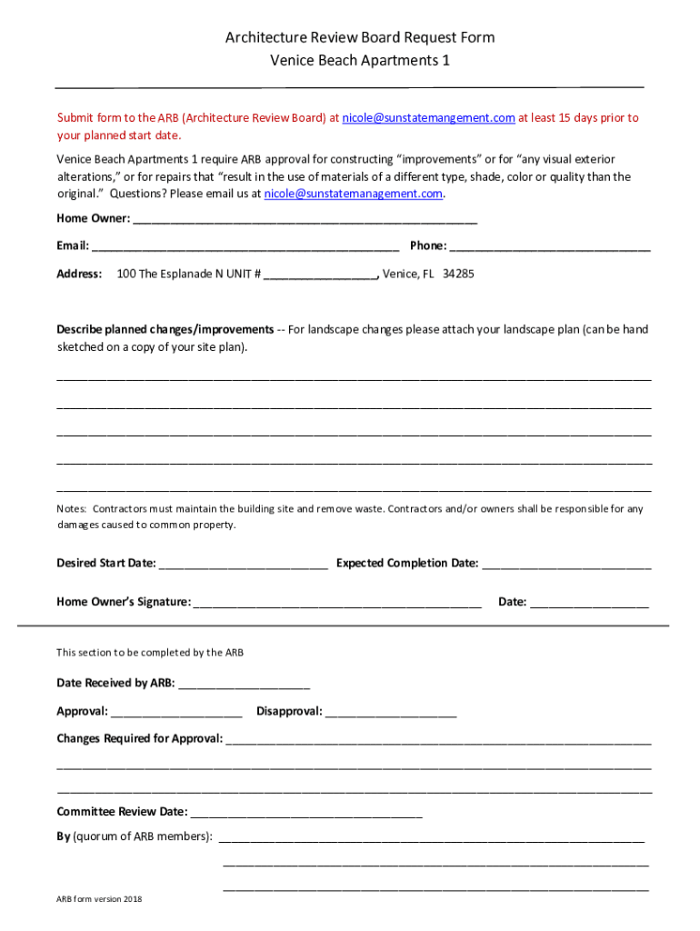 Arb Architecture Review Board - Fill Online, Printable, Fillable, Blank ...