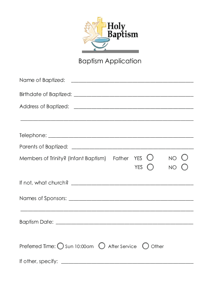 Fillable Online Baptismal Application - Queen's Chapel United Methodist ...