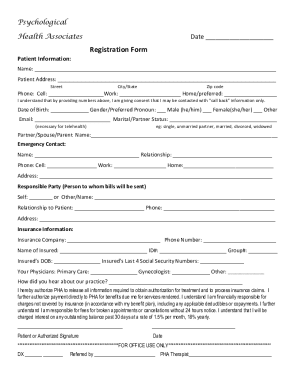 Fillable Online PHA Registration Form Fax Email Print - pdfFiller
