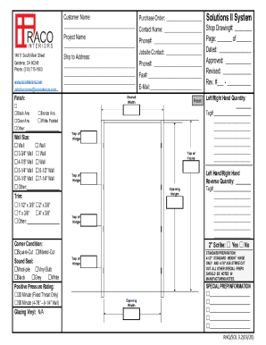 Fillable Online Customer Name: Purchase Order: Solutions II System Shop ...