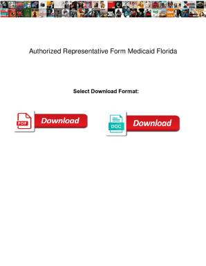 Fillable Online Authorized Representative Form Medicaid Florida ...