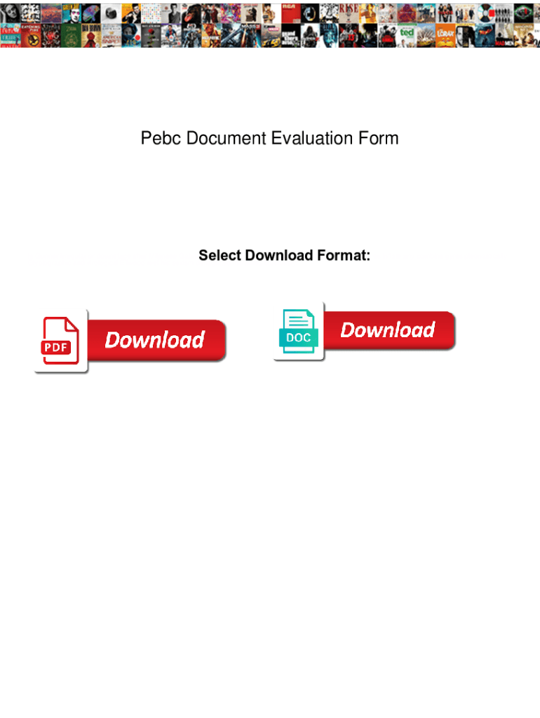 Fillable Online Pebc Document Evaluation Form. Pebc Document Evaluation ...