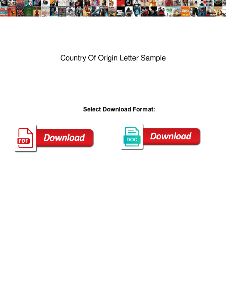 Fillable Online Country Of Origin Letter Sample. Country Of Origin ...