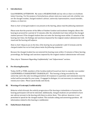 Fillable Online Conduct Hearing Full Script Fax Email Print - pdfFiller