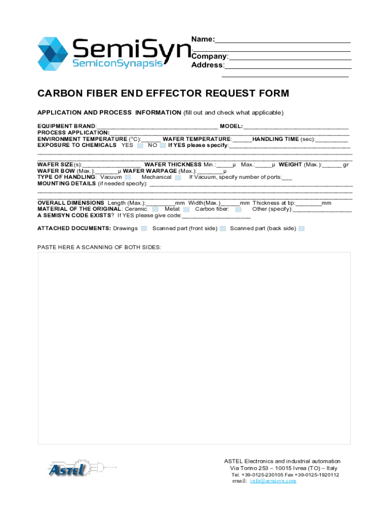 Fillable Online EE request form. Wafer handling end effector request ...
