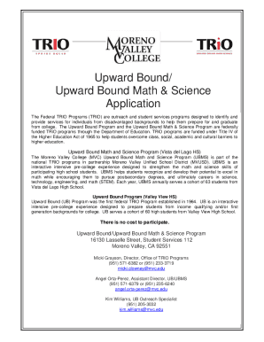 Fillable Online Upward Bound/Upward Bound Math & Science Application ...