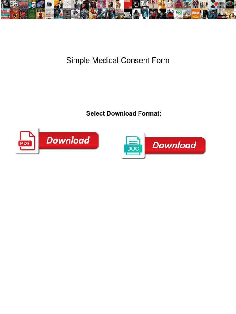 Fillable Online Simple Medical Consent Form. Simple Medical Consent ...