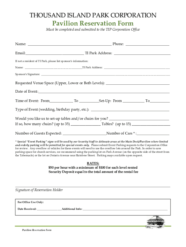 Fillable Online Stagecoach Park Reservation Fillable Form - Barry ...