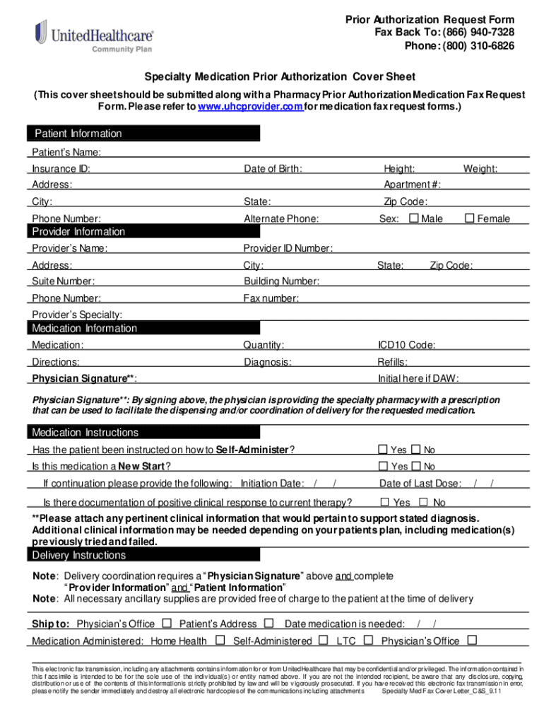 Fillable Online Prior Authorization Request Form Fax Back To: (866) 940-7328 Phone: (800 ...