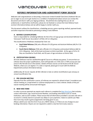 Fillable Online Referee Information and Agreement Form Fax Email Print ...