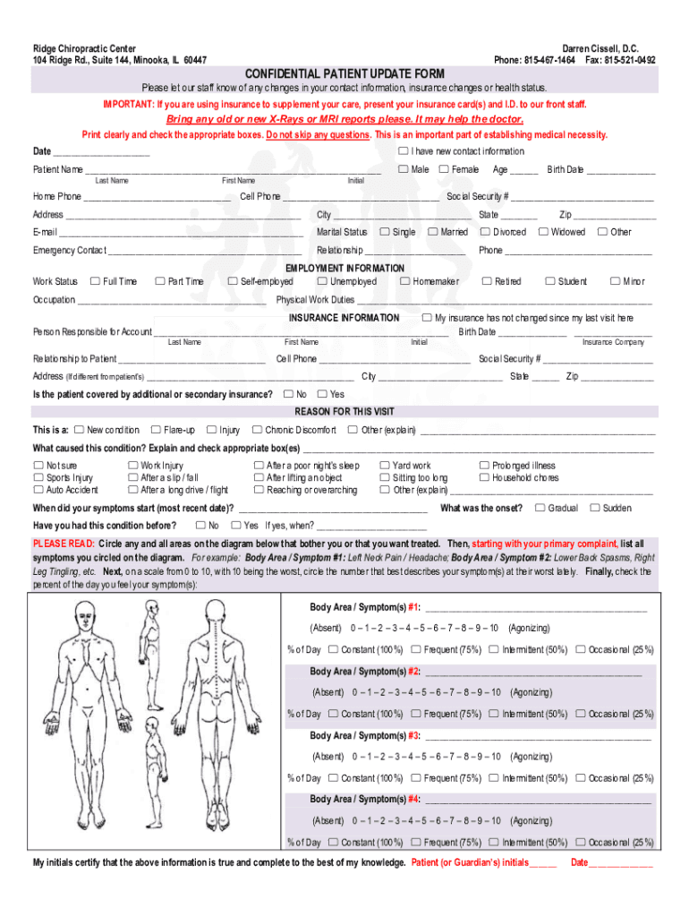 Fillable Online Patient Update Form 2021 Fax Email Print - pdfFiller