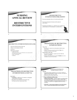 Fillable Online NURSING ANNUAL REVIEW RESTRICTIVE INTERVENTIONS Fax ...