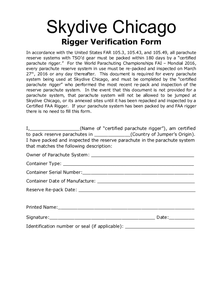 Fillable Online QUALIFIED RIGGER MANAGEMENT SIGN OFF AUTHORIZATION FORM ...