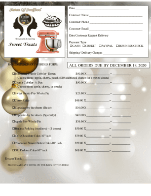 Fillable Online Christmas HOLIDAY DESSERTS ORDER FORM-7.docx Fax Email ...