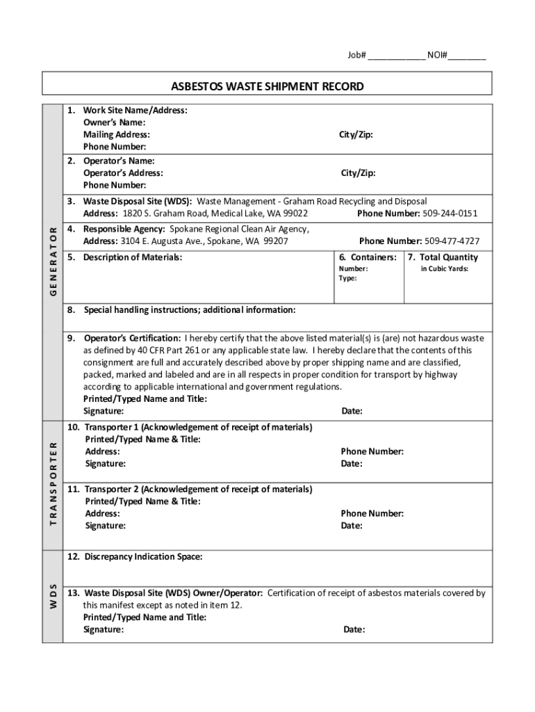 Fillable Online Reference Information: Asbestos NESHAPs Inspection and ...