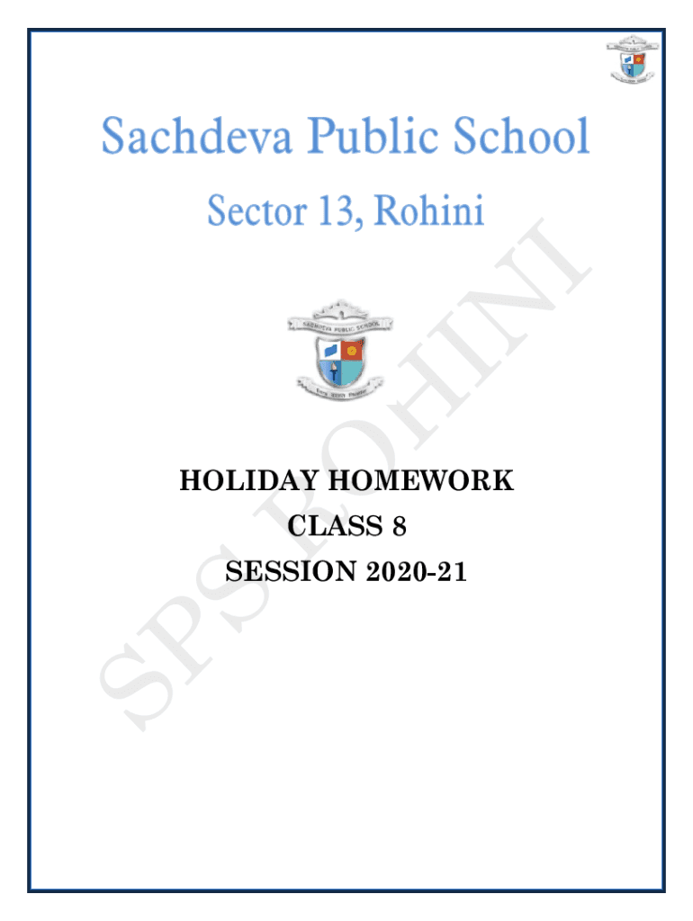 Fillable Online Class 8 Holiday Homework Assignment.docx Fax Email ...