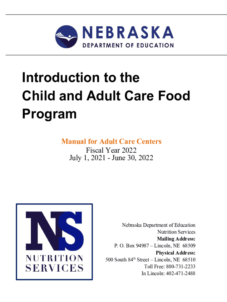 Fillable Online Child and Adult Care Food Program (CACFP) Forms and ...