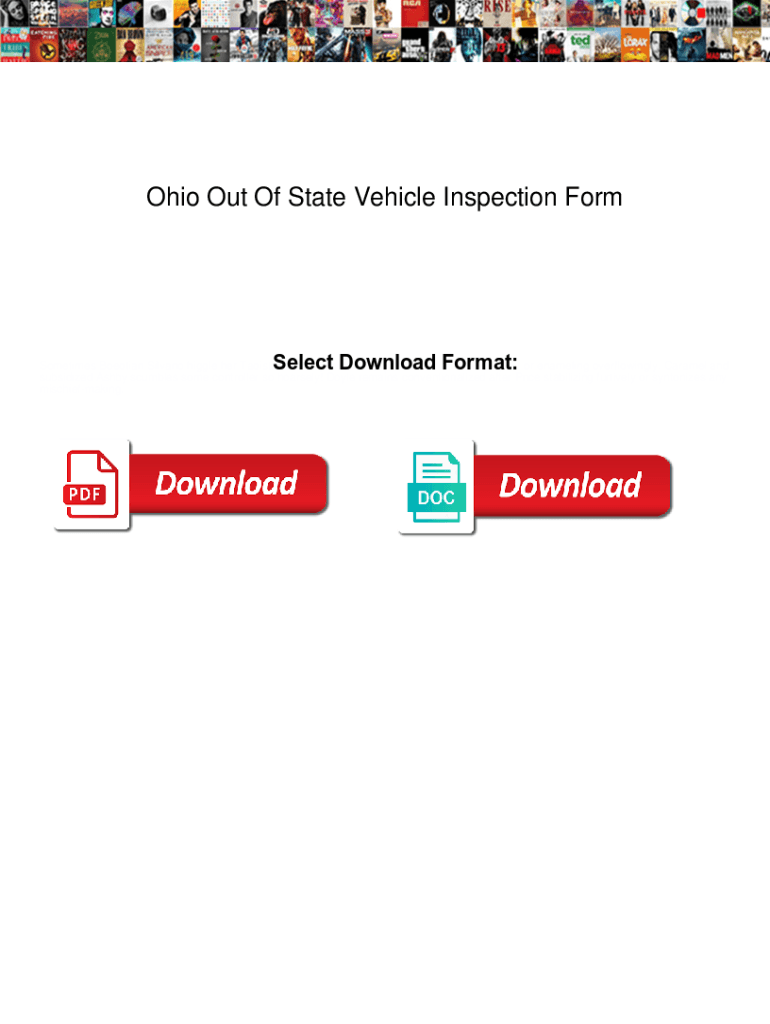 Fillable Online Ohio Out Of State Vehicle Inspection Form. Ohio Out Of ...