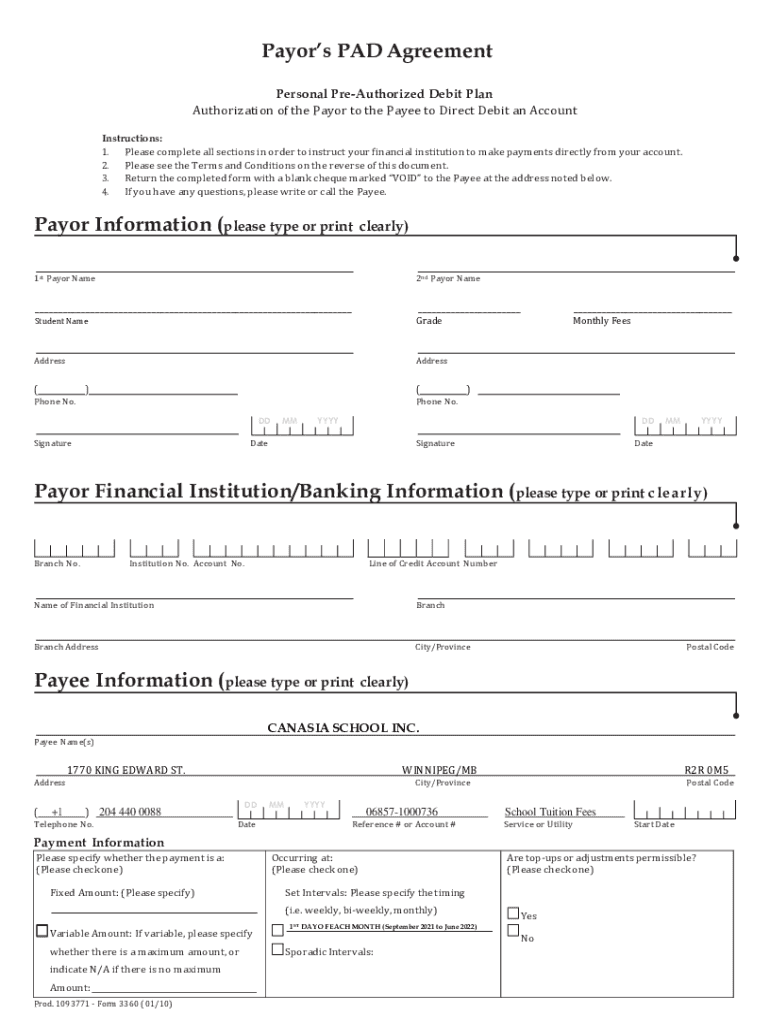 Fillable Online CLIENT APPICATION FORM PAYORs PAD Agreement Personal Pre ... Fax Email Print ...