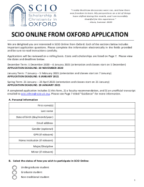 Fillable Online SCIO ONLINE FROM OXFORD APPLICATION Fax Email Print ...