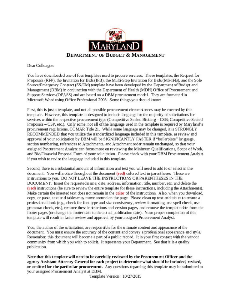 by Marylands procurement regulations COMAR Title 21. Much ... Doc ...