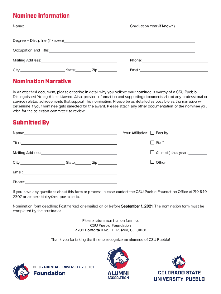 Fillable Online Sample Nomination Letter - University of North Carolina ...