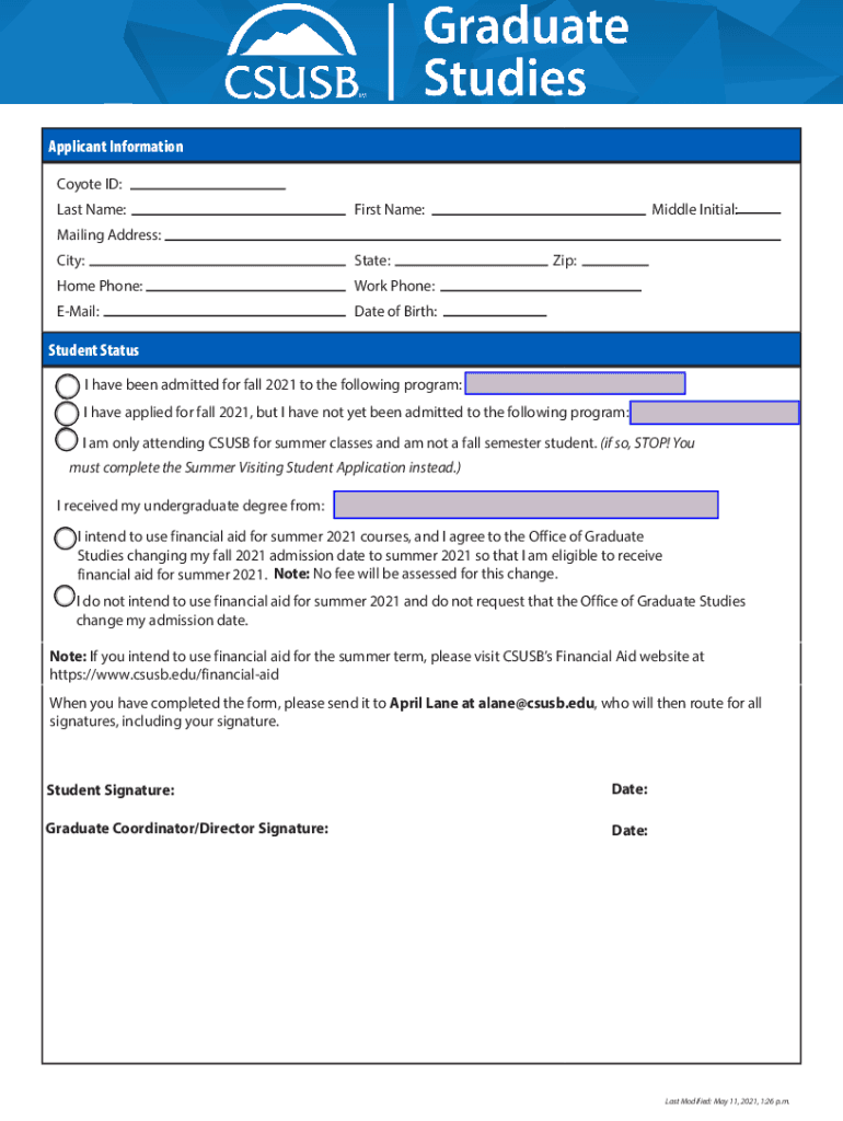 Fillable Online Applicant Information Student Status Fax Email Print ...