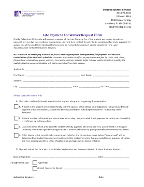 Fillable Online 14 0911 Late Payment Fee Waiver Request Form formatted ...