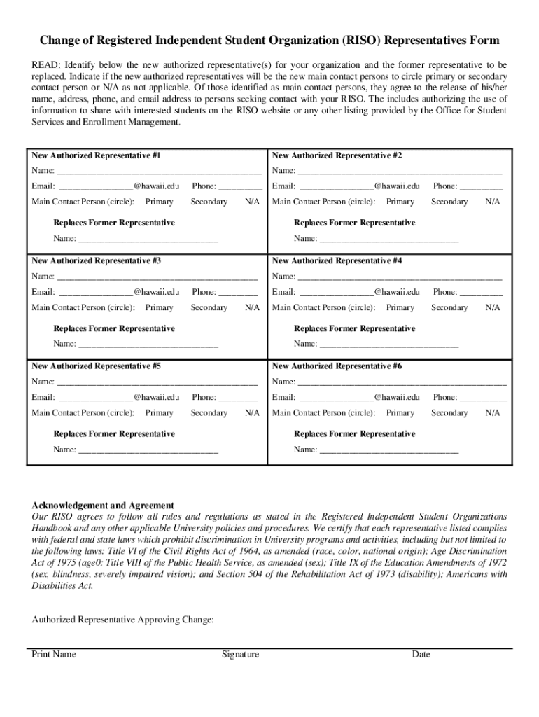 Fillable Online westoahu hawaii Change of Registered Independent ...