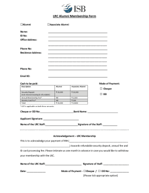 Fillable Online LRC Alumni Membership Form Fax Email Print - pdfFiller