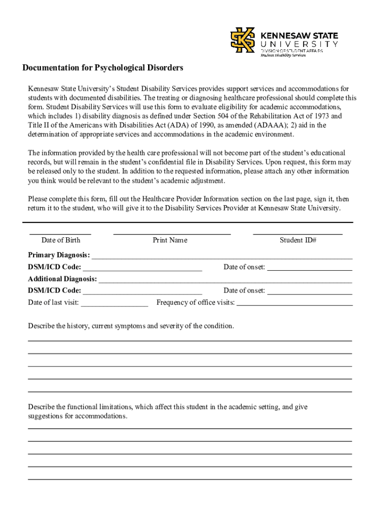 Fillable Online Documentation for Autism Spectrum (Asperger's) Fax ...