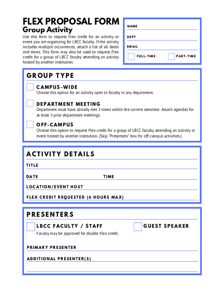Fillable Online Group FLEX Proposal Form Fax Email Print - pdfFiller