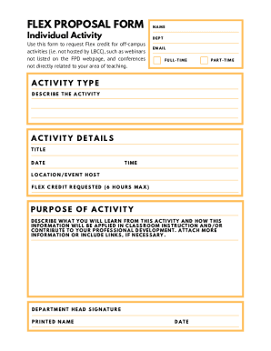 Fillable Online Individual FLEX Proposal Form - Long Beach City College Fax Email Print - pdfFiller