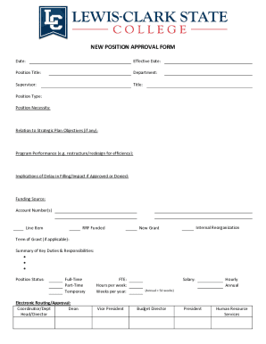 Fillable Online New Position Approval Form Fax Email Print - pdfFiller