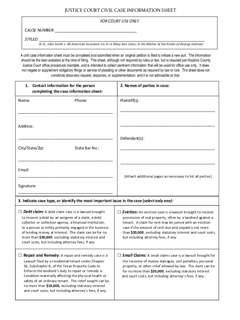 Fillable Online FOR COURT USE ONLY CAUSE NUMBER: STYLED: (E.G., John ...