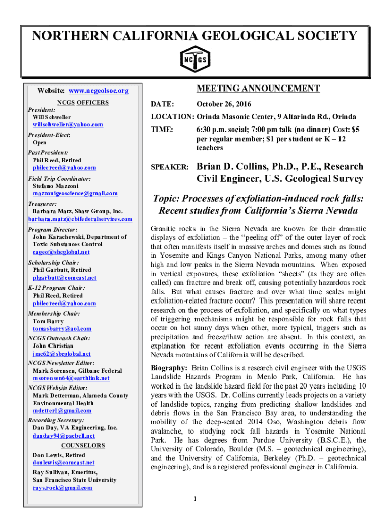Fillable Online NCGS Newsletter - ncgeolsoc.org Fax Email Print - pdfFiller
