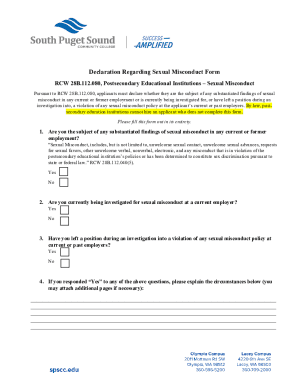 Fillable Online Declaration Regarding Sexual Misconduct Form Fax Email ...
