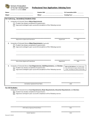 Fillable Online Professional Year Application Advisor Form 11.30.18 Fax ...