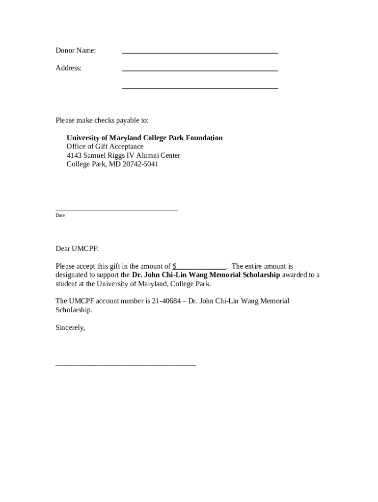 Fillable Online Donation Form - astro.umd.edu Fax Email Print - pdfFiller