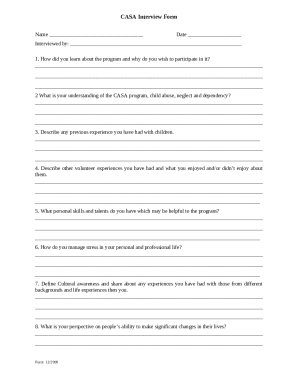 CASA INTERVIEW Doc Template | pdfFiller